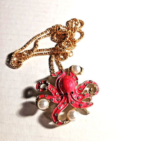 Betsey Johnson | Jewelry | New Chic Octopus Pendant Necklace With Sparkle Rhinestones Zinc Alloy ...